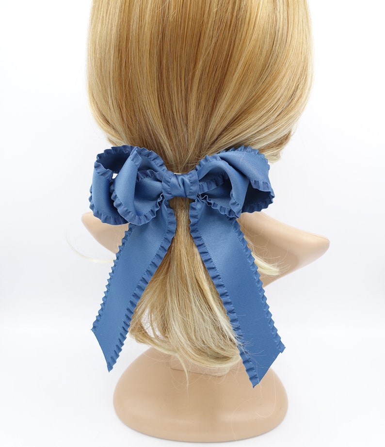 Long Tail Frill Hair Bow Edge Decorated Women Hair French - Etsy Australia