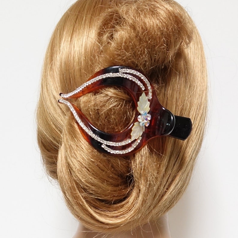 Nacre Rhinestone Decorated Beak Hair Clip Updo Hair Accessory | Etsy