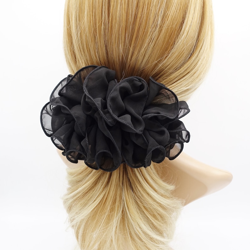 Chiffon Ruffle Flower Hair Barrette Woman Hair Accessory - Etsy