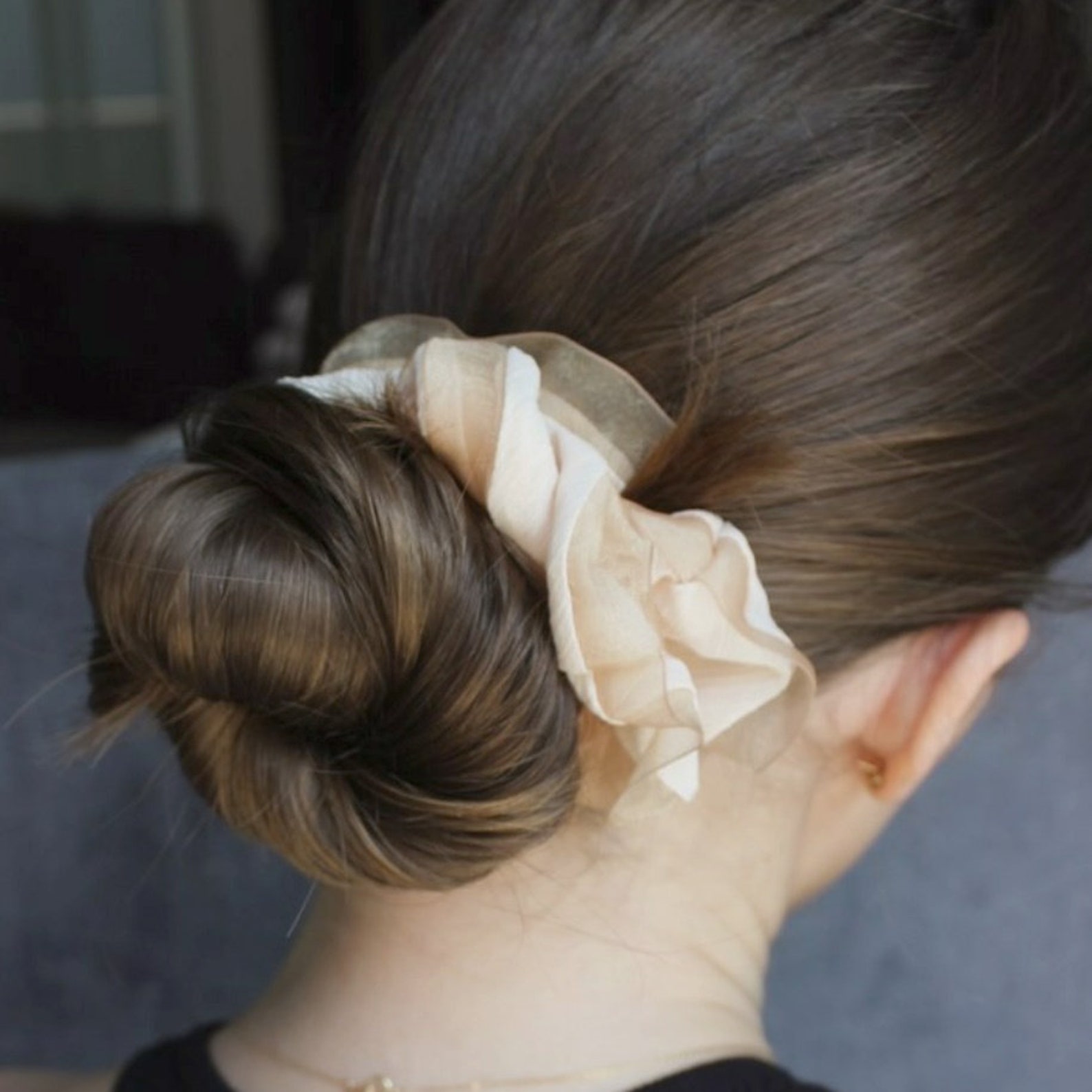 Mesh Trim Chiffon Scrunchies Hair Elastics Women Hair - Etsy