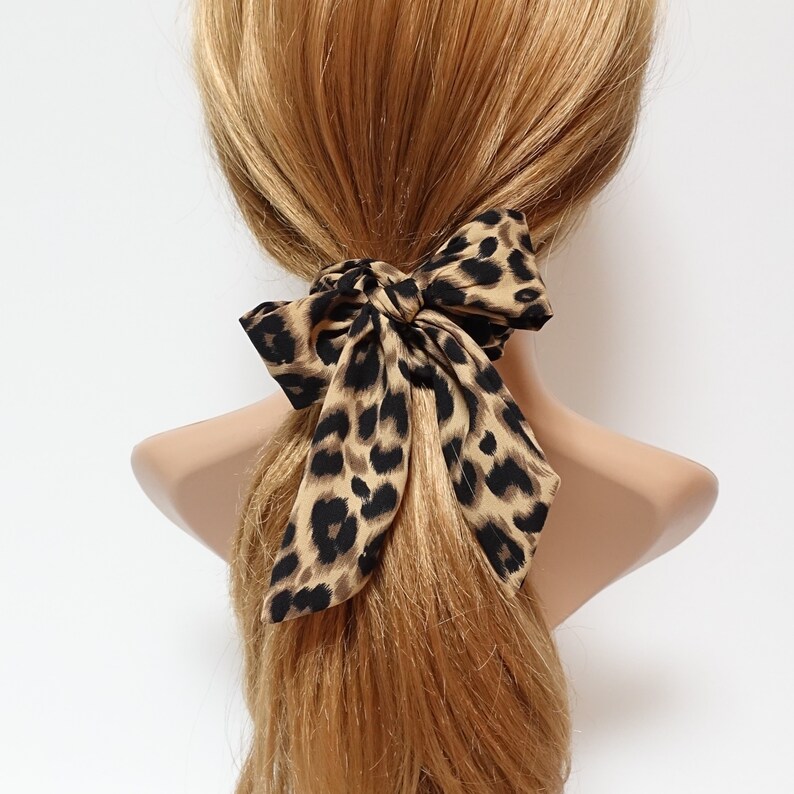 Leopard Print Bow Knot Scrunchy Animal Print Pattern Tail - Etsy