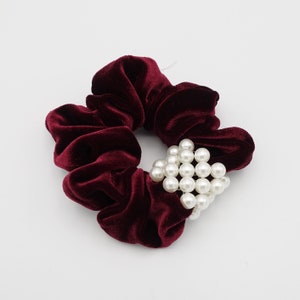 Pearl Embellished Velvet Scrunchies Women Scrunchy Hair Elastic Ties - Etsy