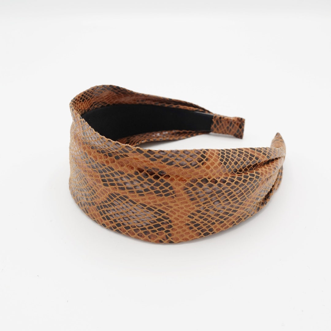 Leather Python Print Headband Fashion Women Hairband - Etsy
