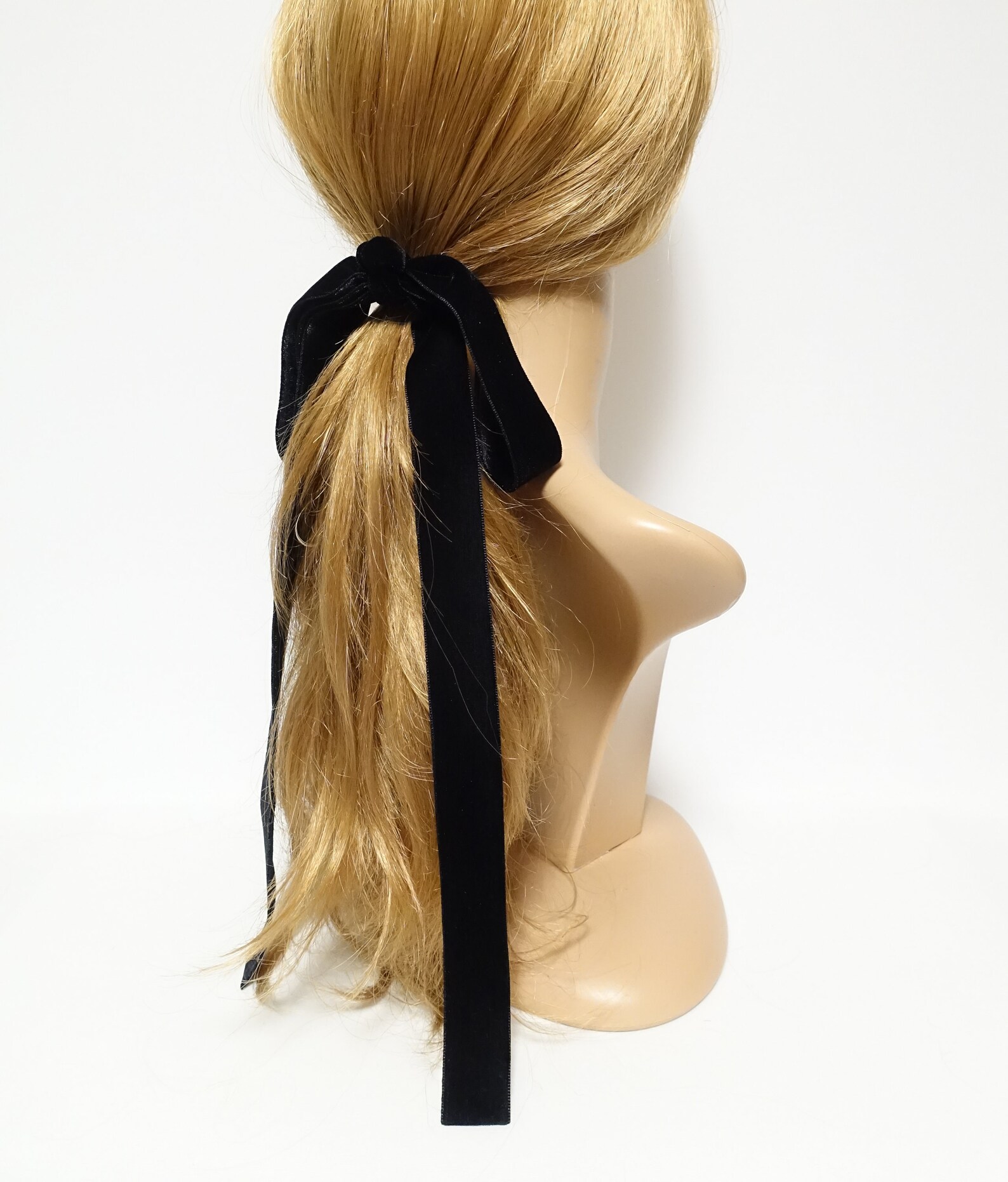 Velvet Black Simple Wide Bow Hair Ties Women Droopy Hair Bow - Etsy