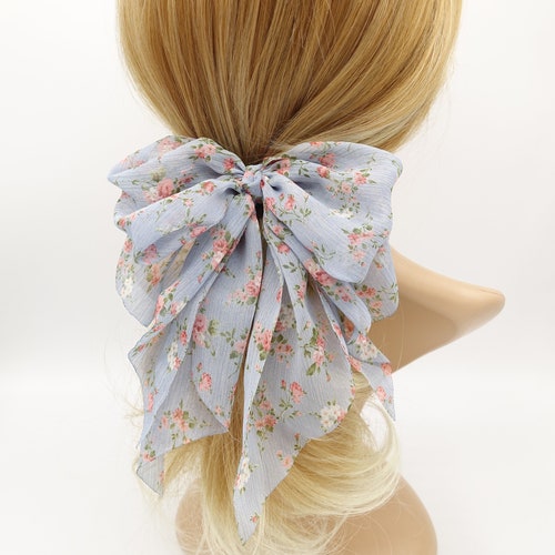 Chiffon Droopy Hair Bow Sheer Hair Accessory for Women - Etsy