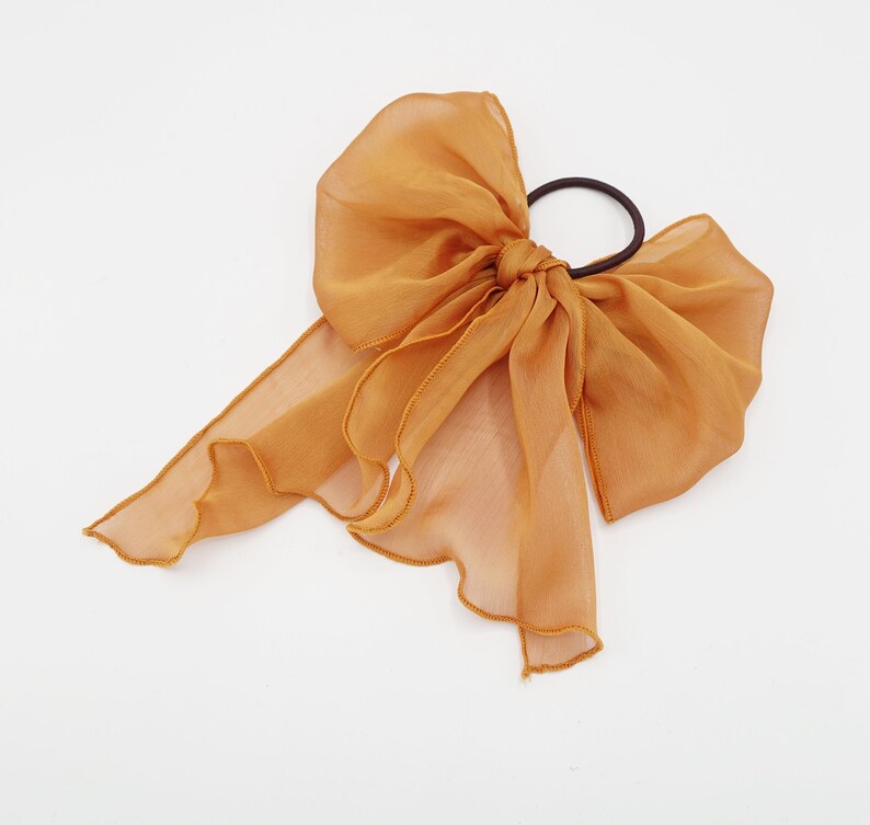 Silky Chiffon Bow Knot Hair Elastic Women Ponytail Holder Hair - Etsy