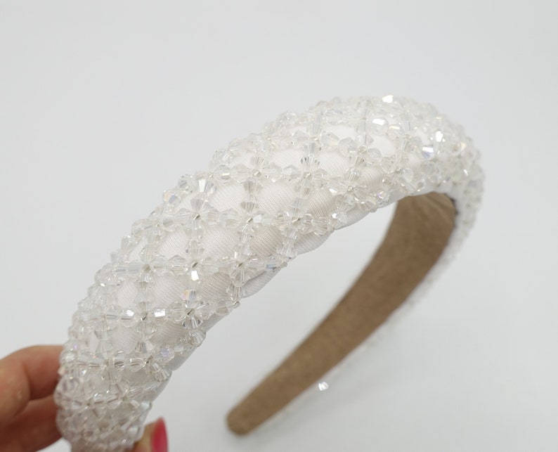 Beads Net Embellished Padded Headband Stylish Hairband Woman | Etsy