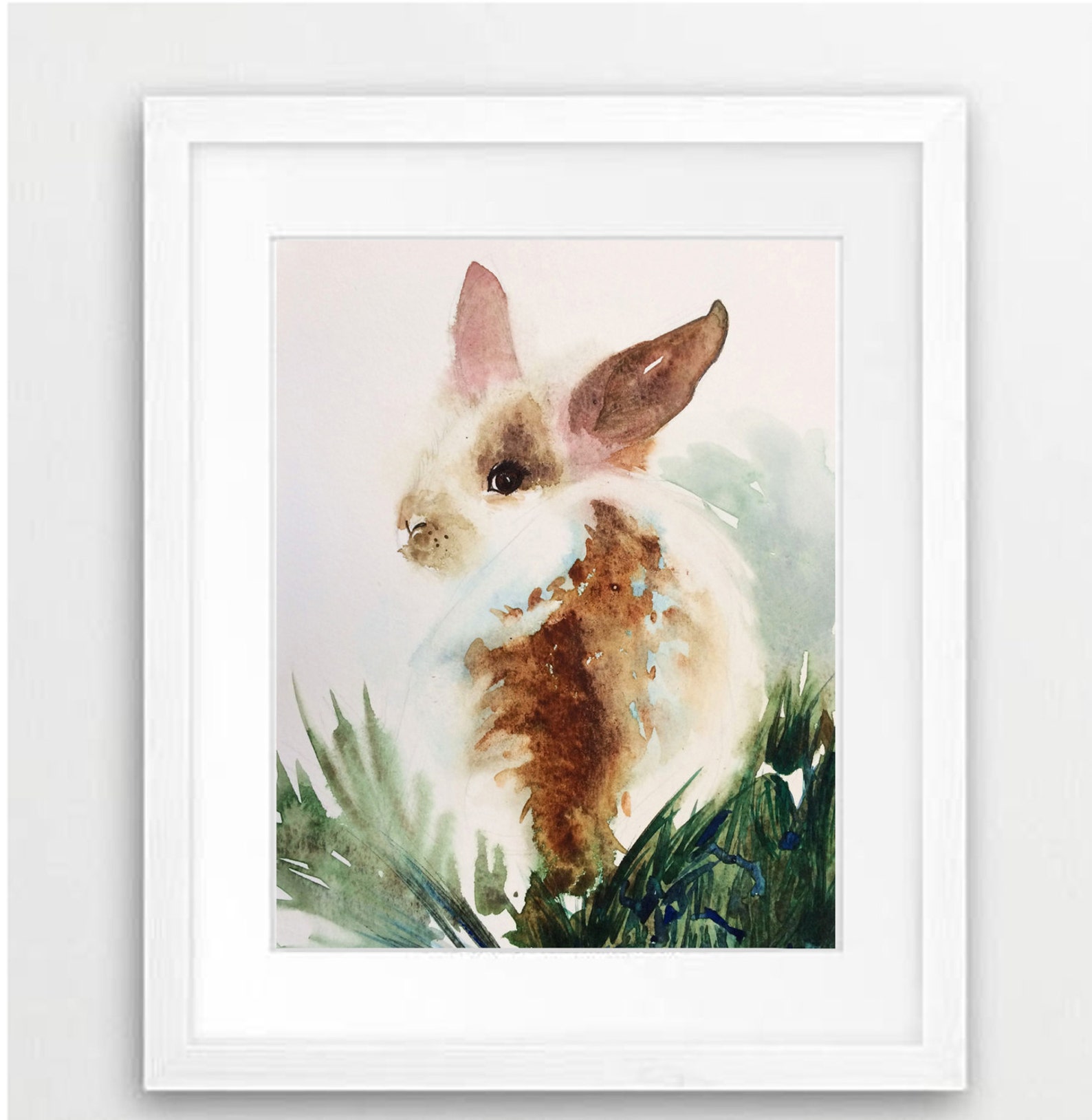 Watercolor Bunny Print Rabbit Art Nursery Baby Shower Gift - Etsy