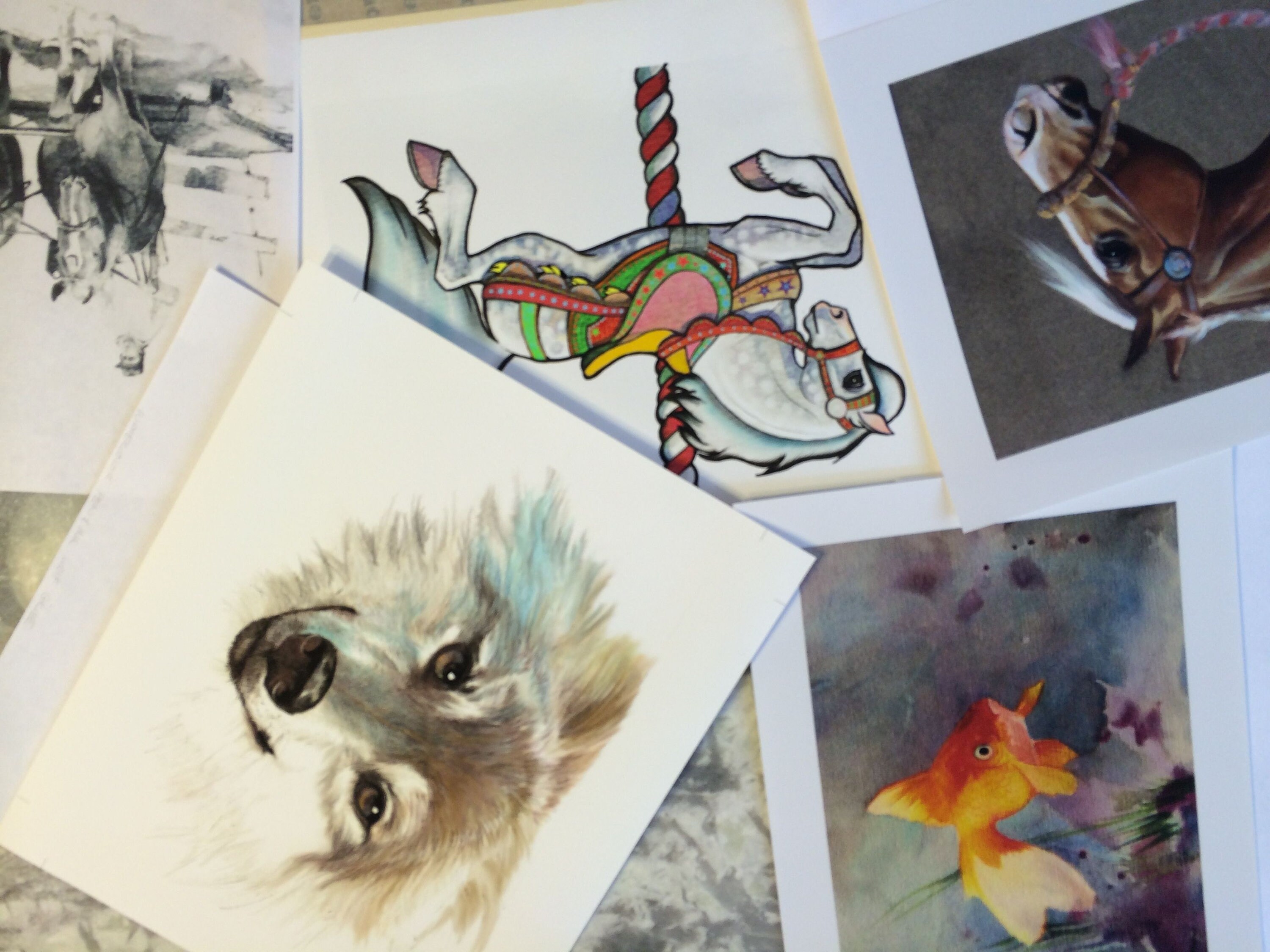 Watercolor Blue Horse Art, Watercolor Pen and Ink Painting, Blue and ...