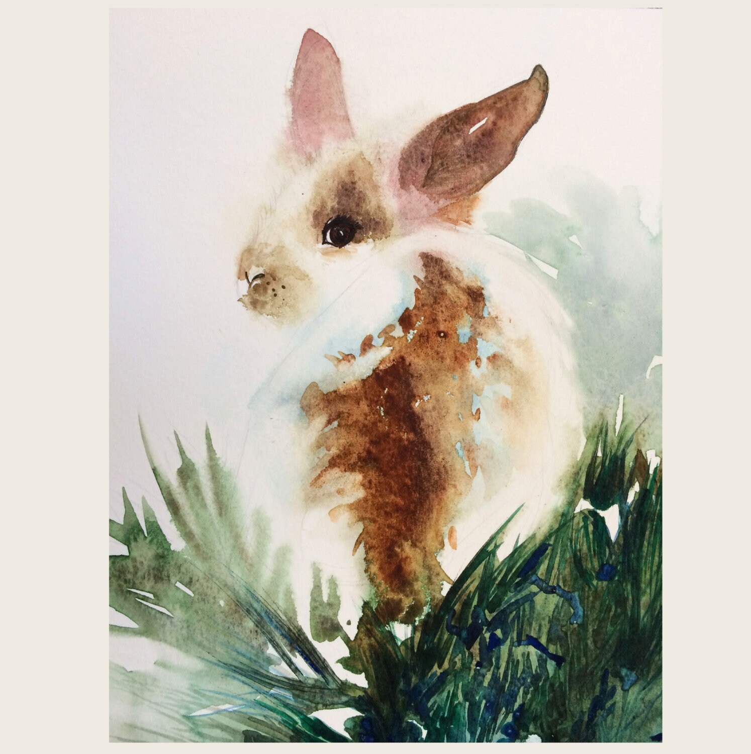 Watercolor Bunny Print Rabbit Art Nursery Baby Shower Gift - Etsy