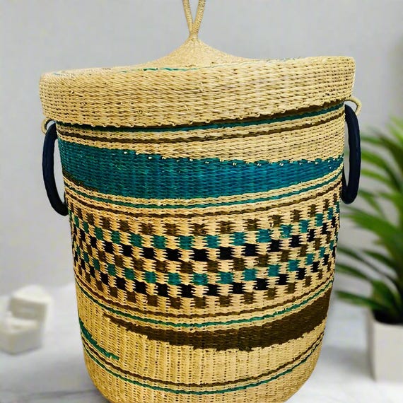 Beautiful Laundry Basket Decorating Ideas for Traditional Laundry Rooms Bolga Woven Laundry Basket Etsy UK
