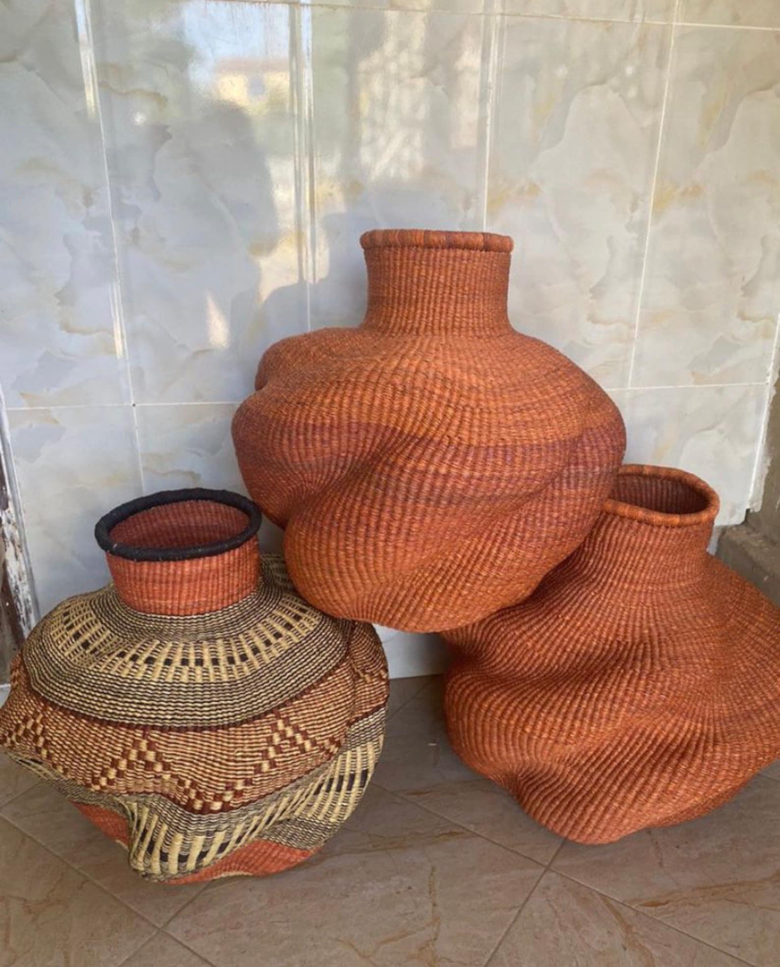 Sculptural Handwoven African Baskets – Decorative Storage Vessels ...