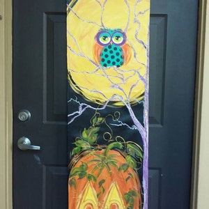 Halloween Owl & Moon Door Hanger - Etsy