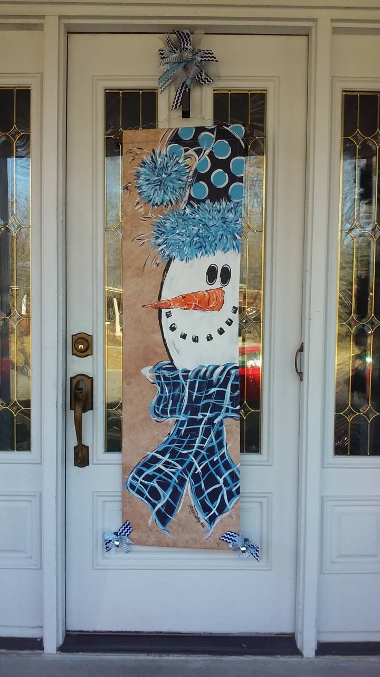 Snowman Door Decoration Door Hanger Winter Holiday Christmas - Etsy