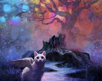 Ferret Art Print White Stoat Hierophant Tarot Card Pet - Etsy