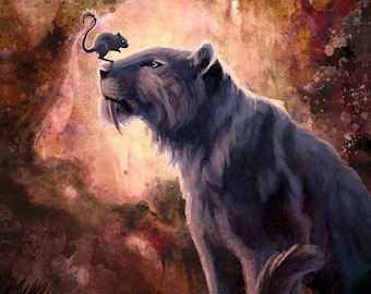 Ferret Art Print White Stoat Hierophant Tarot Card Pet - Etsy