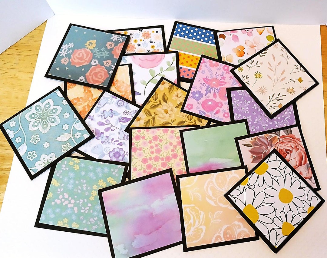 Mini Note Cards, Handmade Blank Note Cards, 3x3, Set of 10 Assorted ...