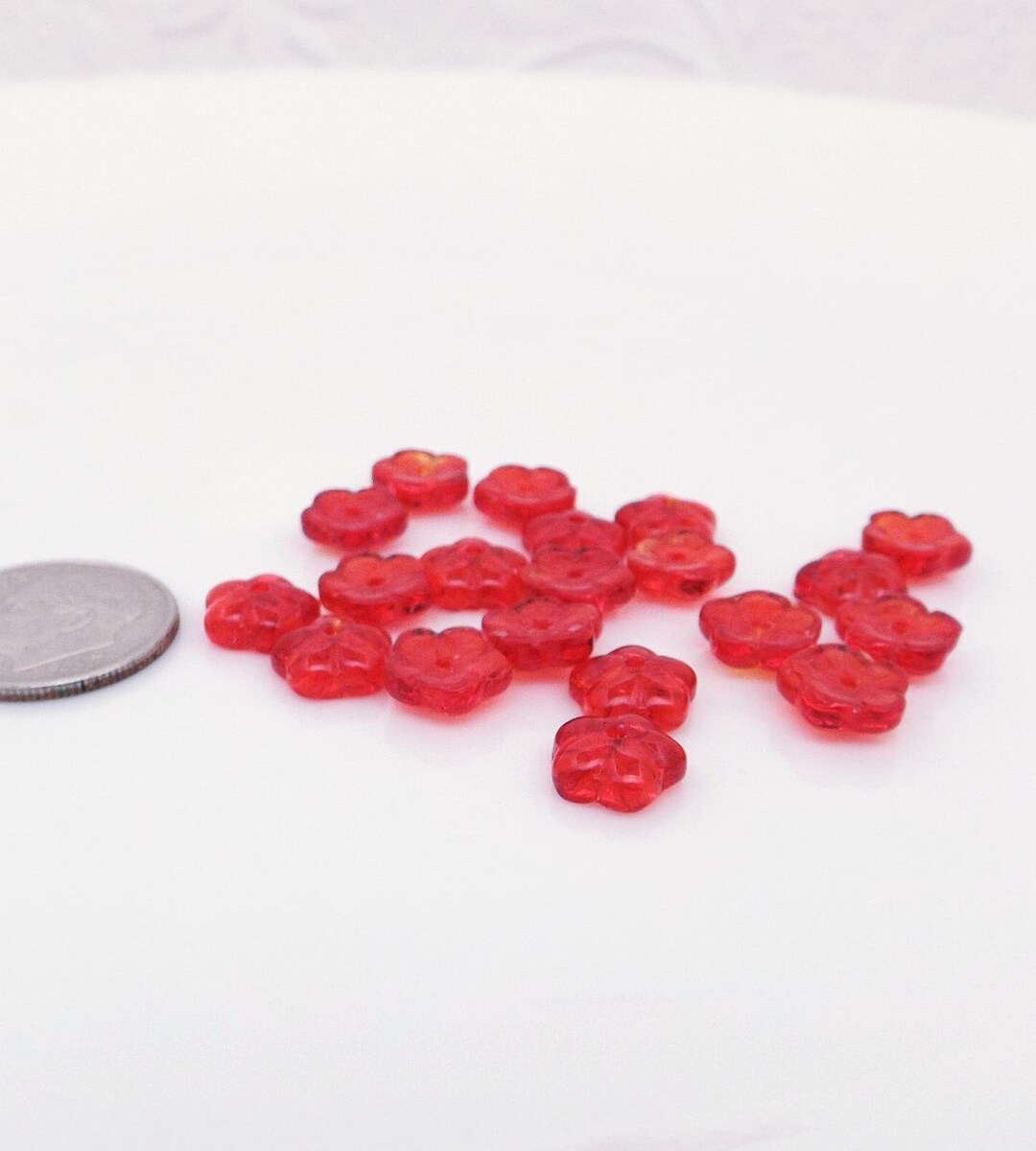 Czech Transparent Ruby Flower Bead Caps, 8x3mm, Preciosa 40 Beads - Etsy