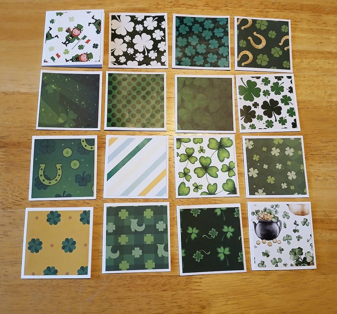 St Patrick's Day Mini Cards: 3x3" Set of 10, Note Cards - Etsy