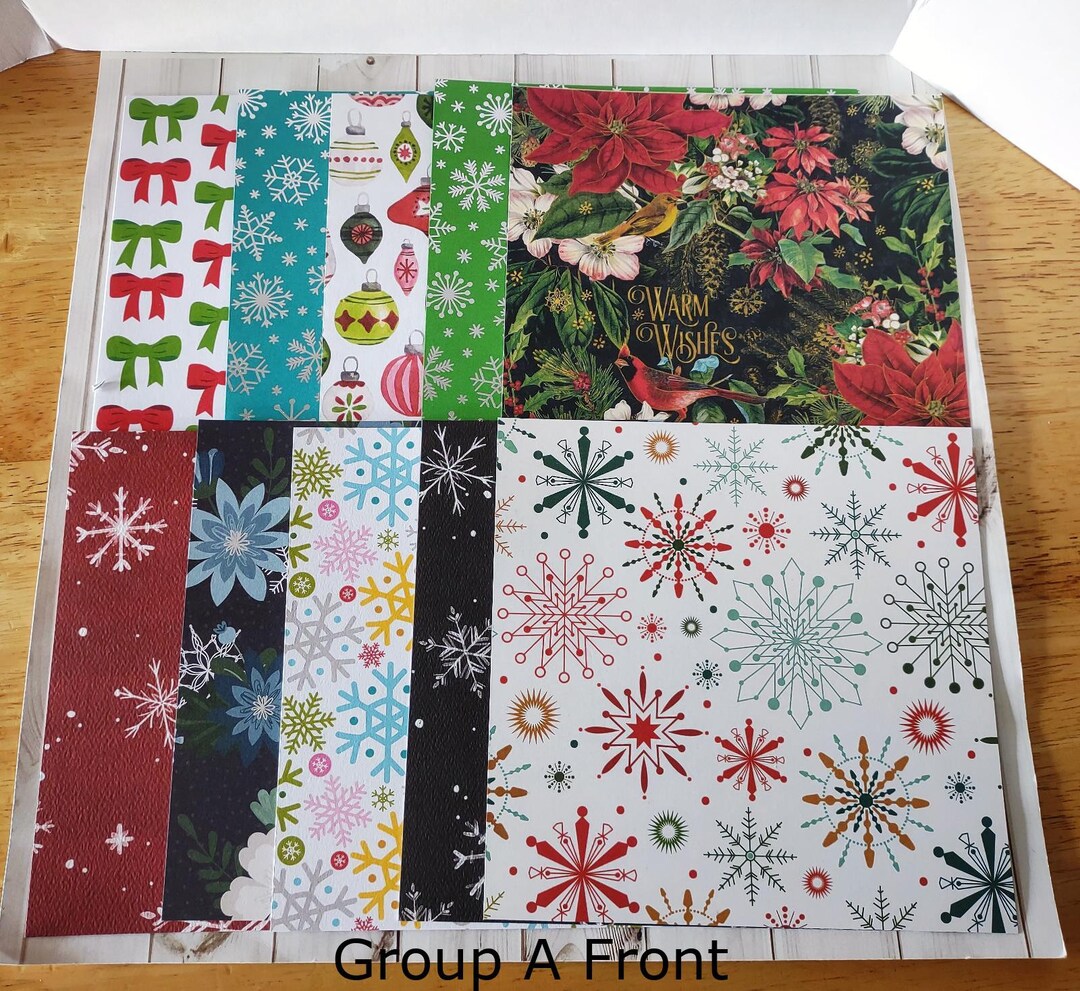 6x6" Christmas Cardstock, Assorted Designs, 14 Sheets Christmas ...