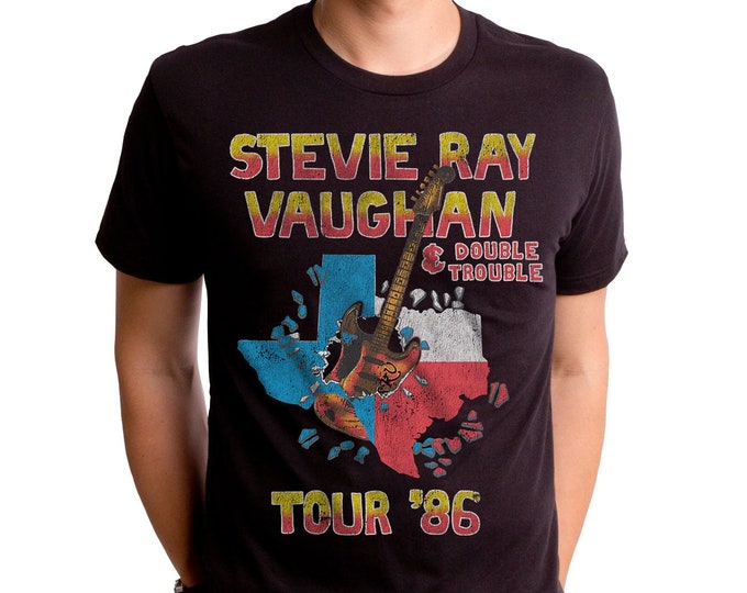 Stevie Ray Vaughan Srv Badge Indigo Heather Adult T-shirt - Etsy