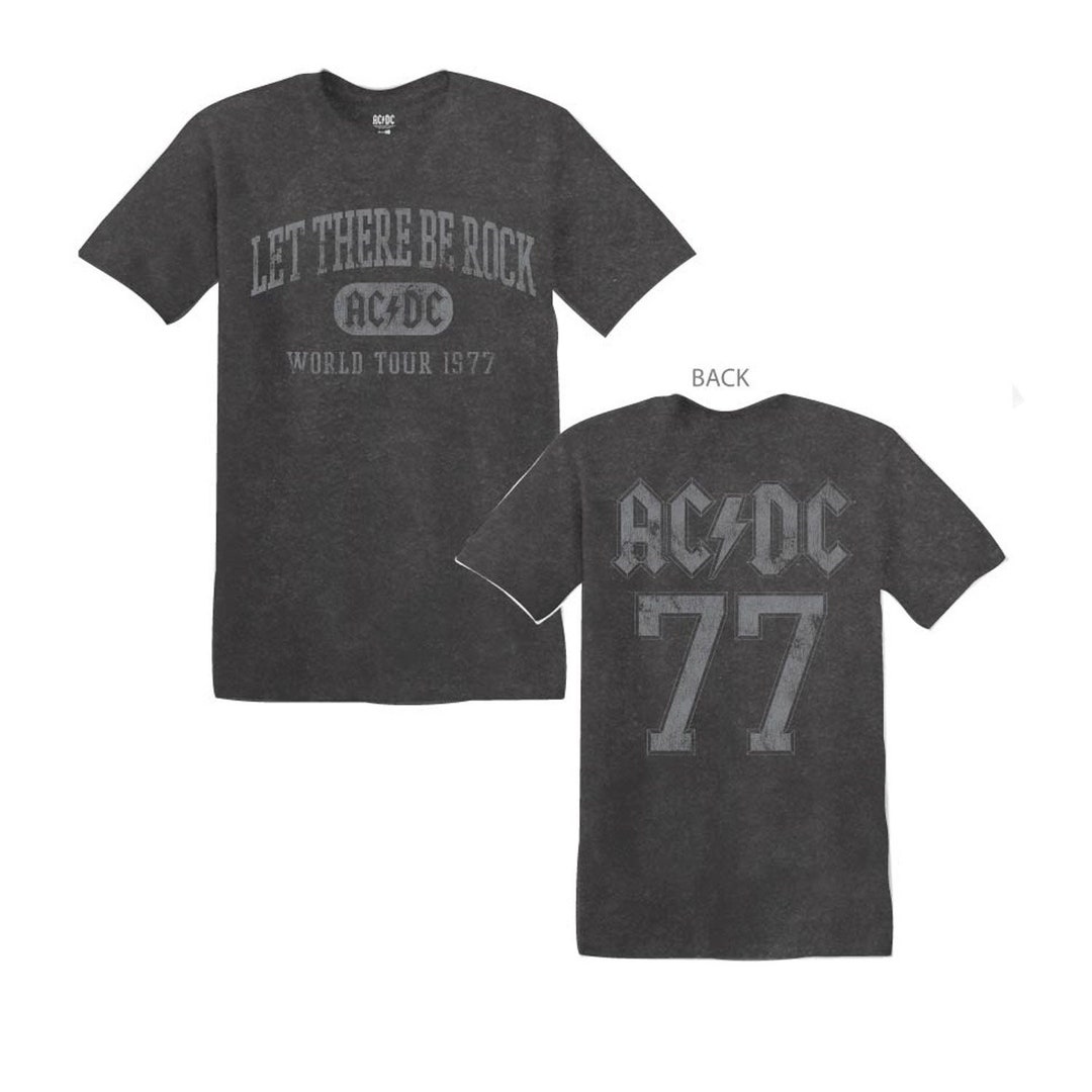 AC/DC 'world Tour 77' Unisex T-shirt Officially Licensed Black Pigment ...