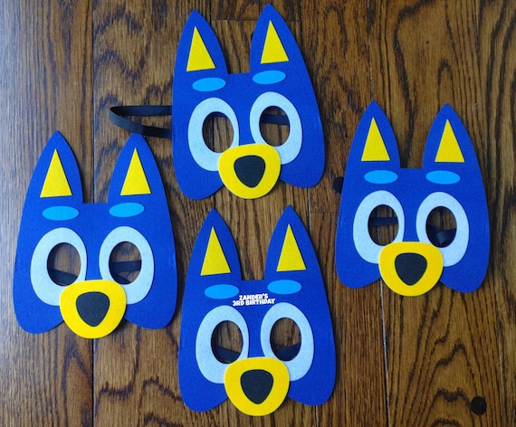 Personalized Bluey Felt Masks Party Favors Birthday Party - Etsy UK