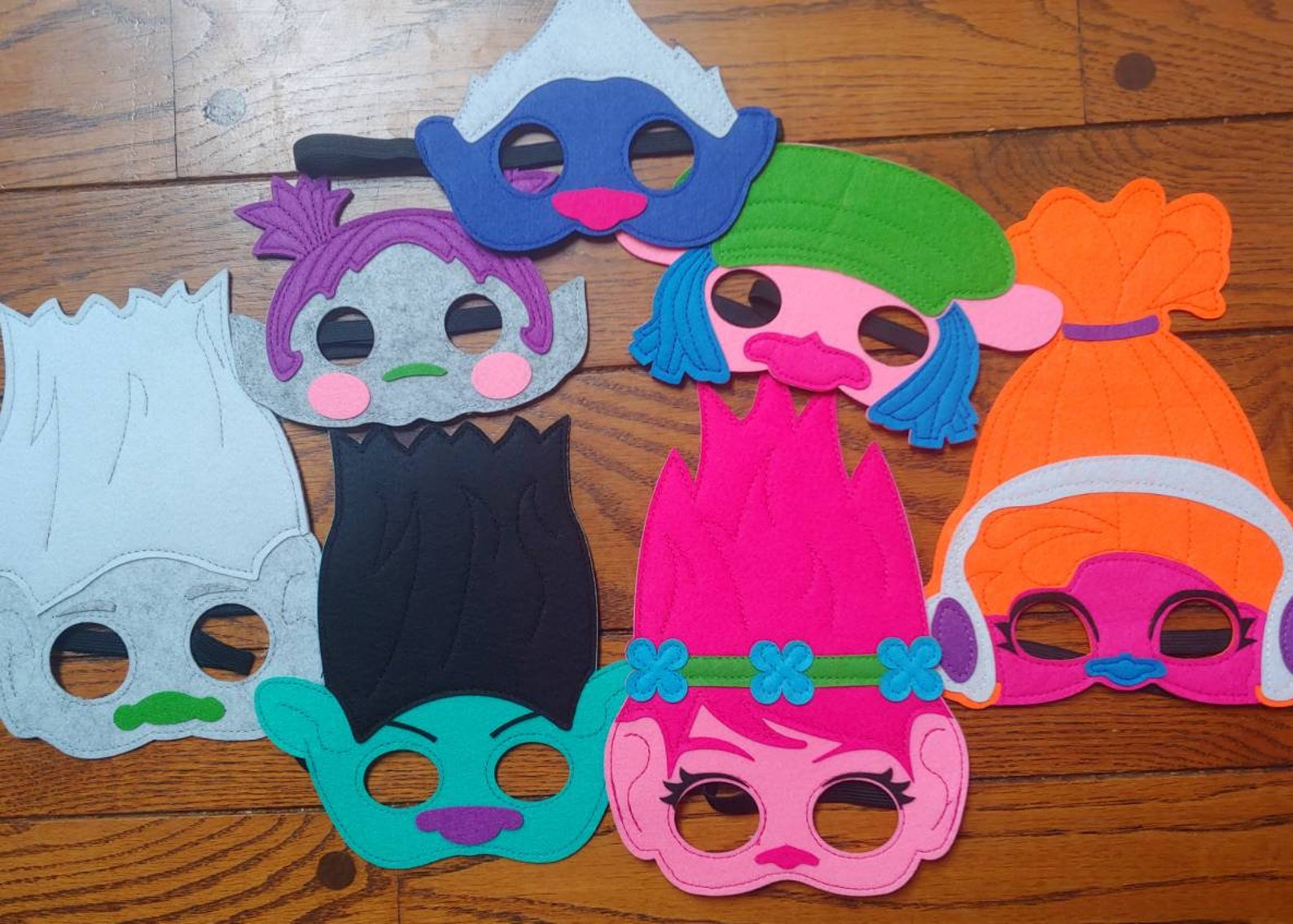 Personalized Trolls Felt Masks Trolls World Tour Birthday | Etsy
