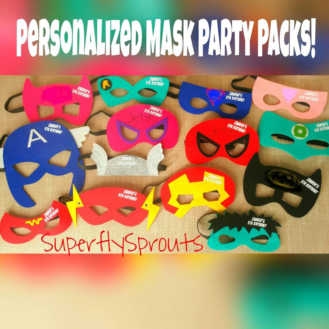 Ready to Ship Personalized Superhero Felt Masks Ironman - Etsy