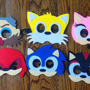 Personalized Sonic Felt Masks! Sonic Party Favors! Sonic Birthday Party ...