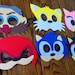 Personalized Sonic Felt Masks Sonic Party Favors Sonic Birthday Party ...