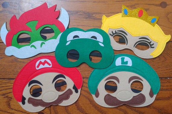 Personalized Mario Brothers Felt Masks | Etsy