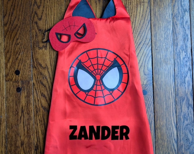 Personalized Spiderman Cape and Mask Set! - Etsy