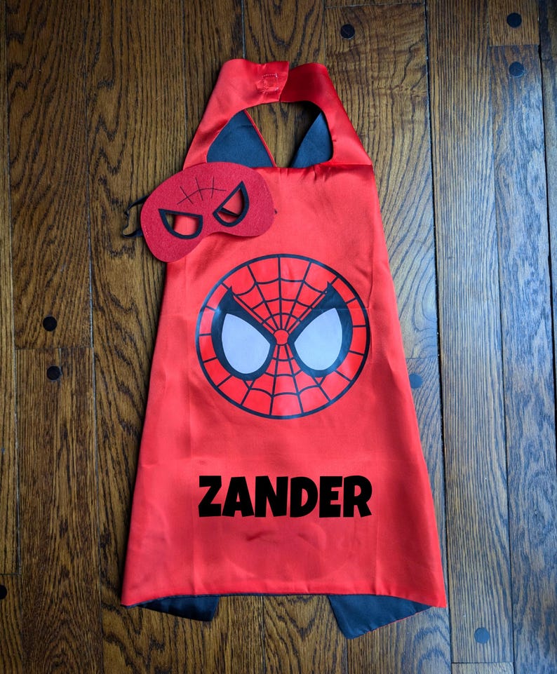 Personalized Spiderman Cape and Mask Set! - Etsy