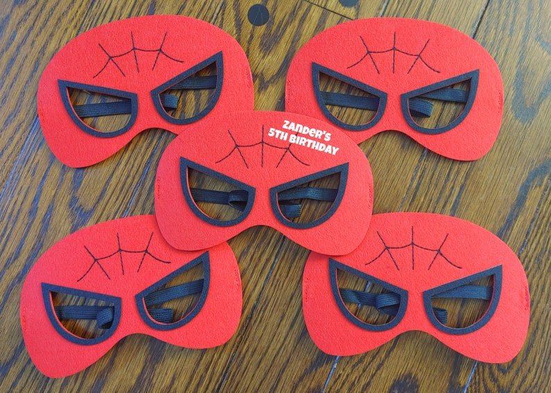 Personalized Spiderman Felt Mask Party Packs! Spiderman Birthday Party ...