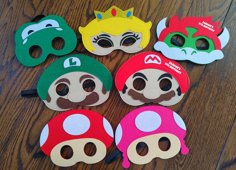 Personalized Mario Brothers Felt Masks! - Etsy