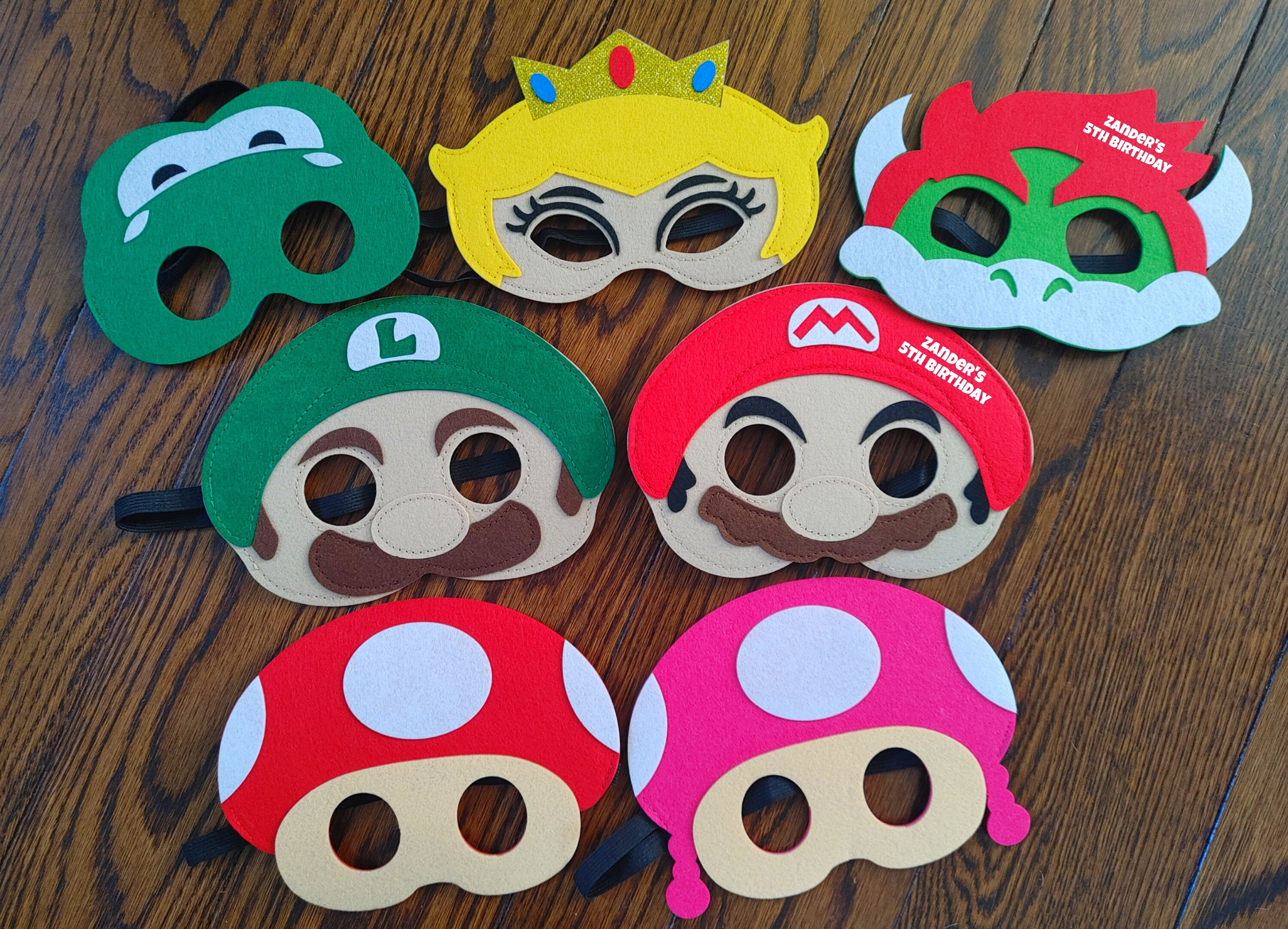 Personalized Mario Brothers Felt Masks - Etsy