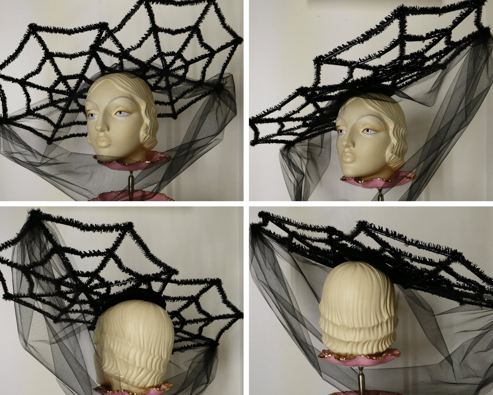 Vintage Inspired Art Deco Dual Spiders Web Fascinator Hat W/ - Etsy