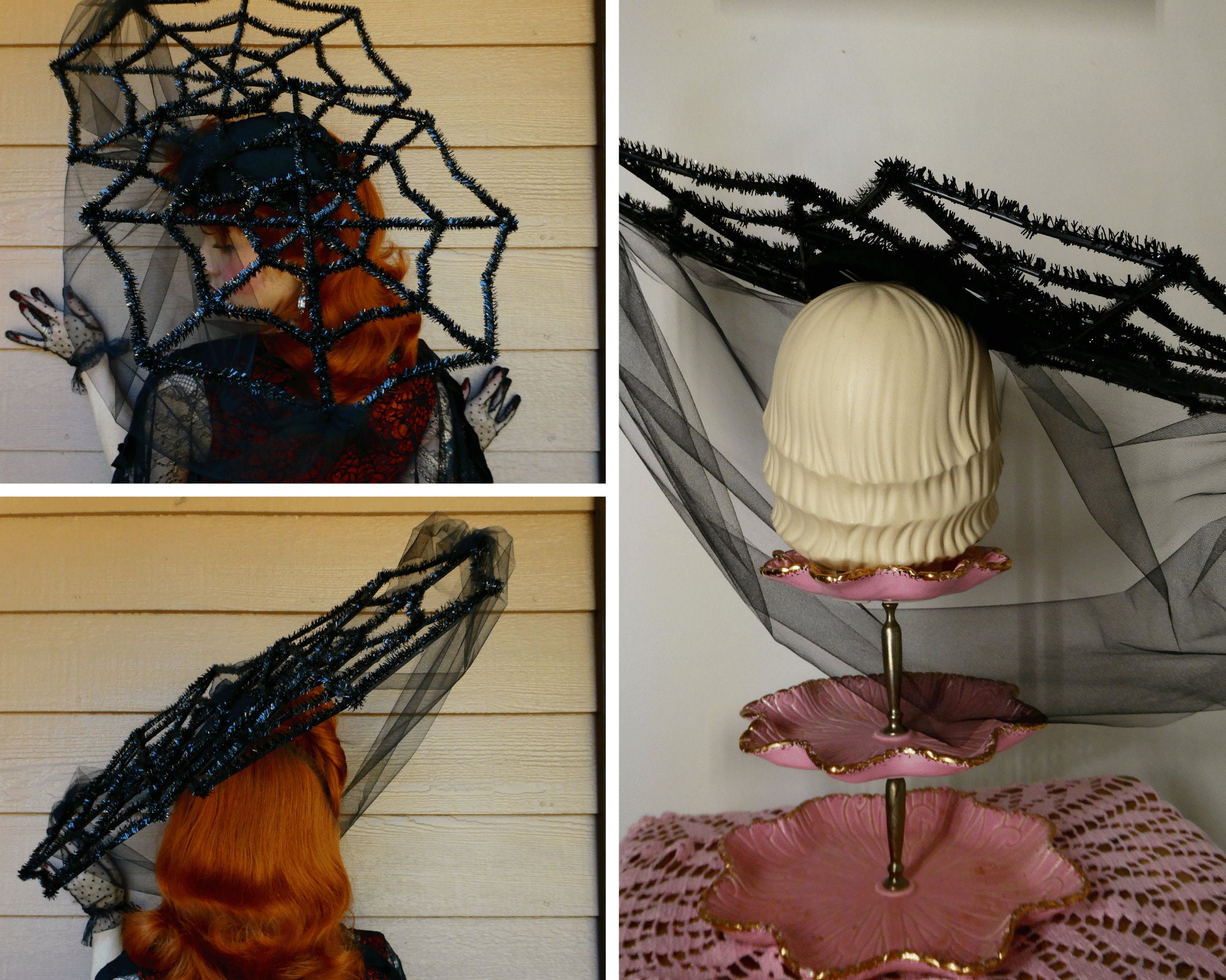 Vintage Inspired Art Deco Dual Spiders Web Fascinator Hat W/ - Etsy
