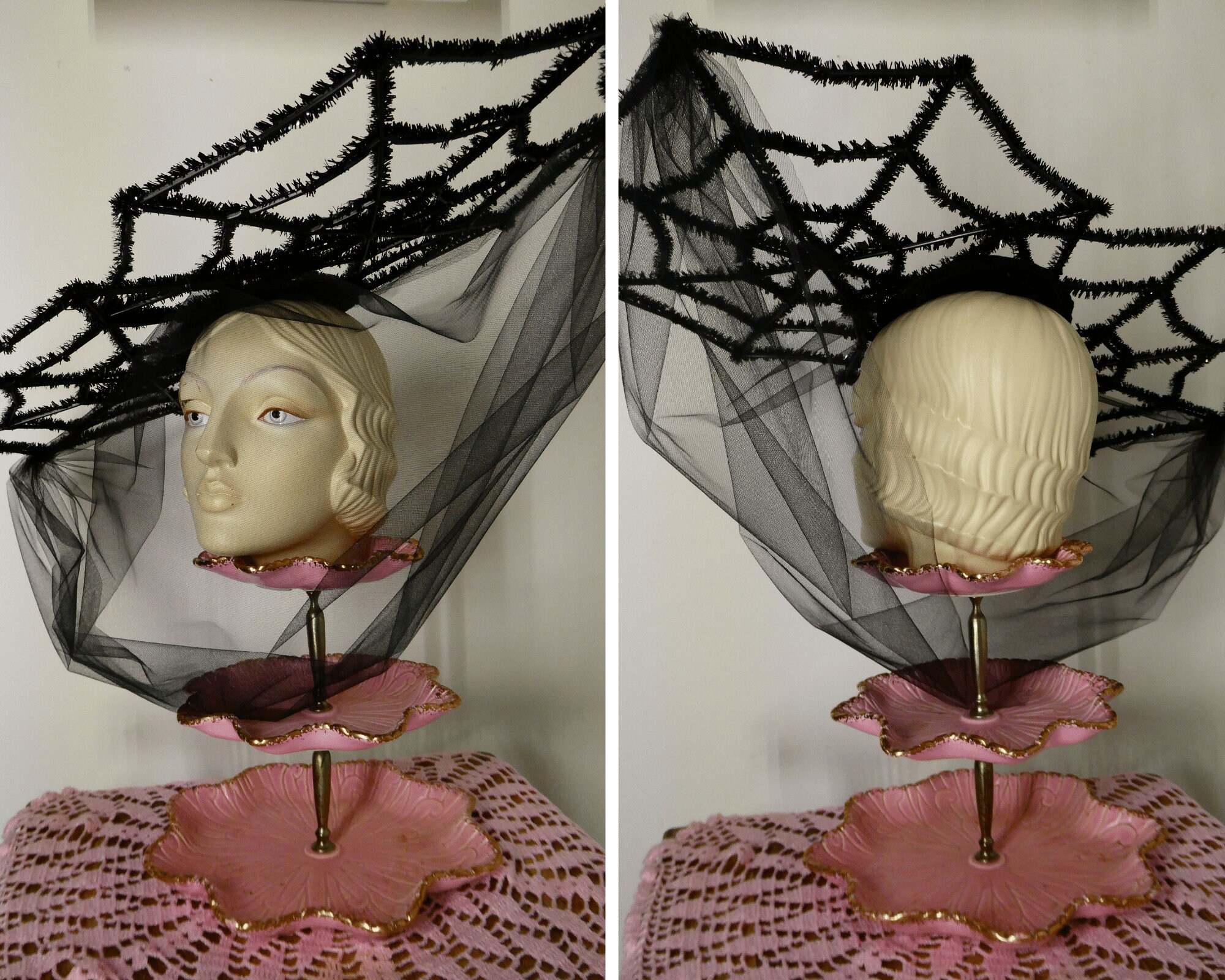 Vintage Inspired Art Deco Dual Spiders Web Fascinator Hat W/ - Etsy