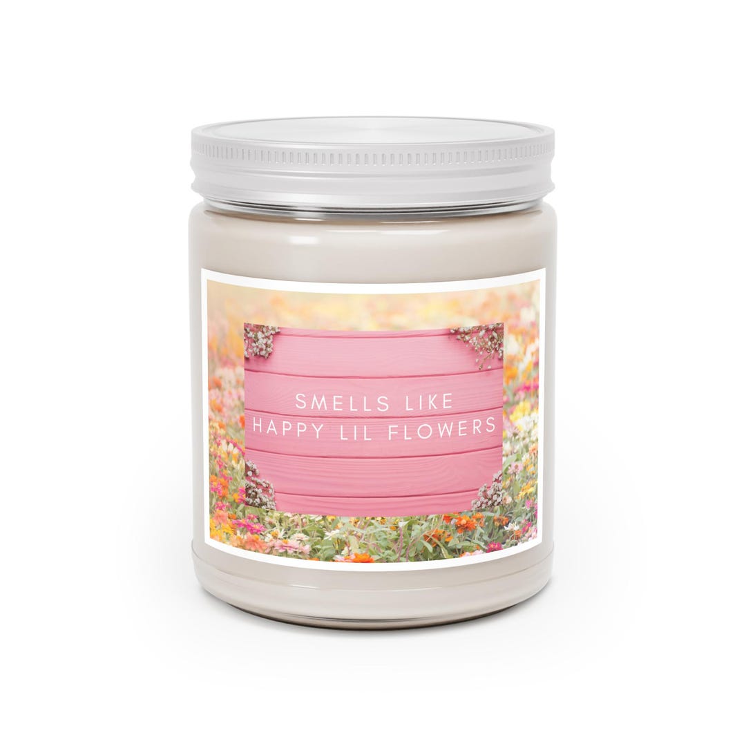 Smells Like Happy Lil Flowers Candle, Cute Fun Happy Candle, Home Decor ...