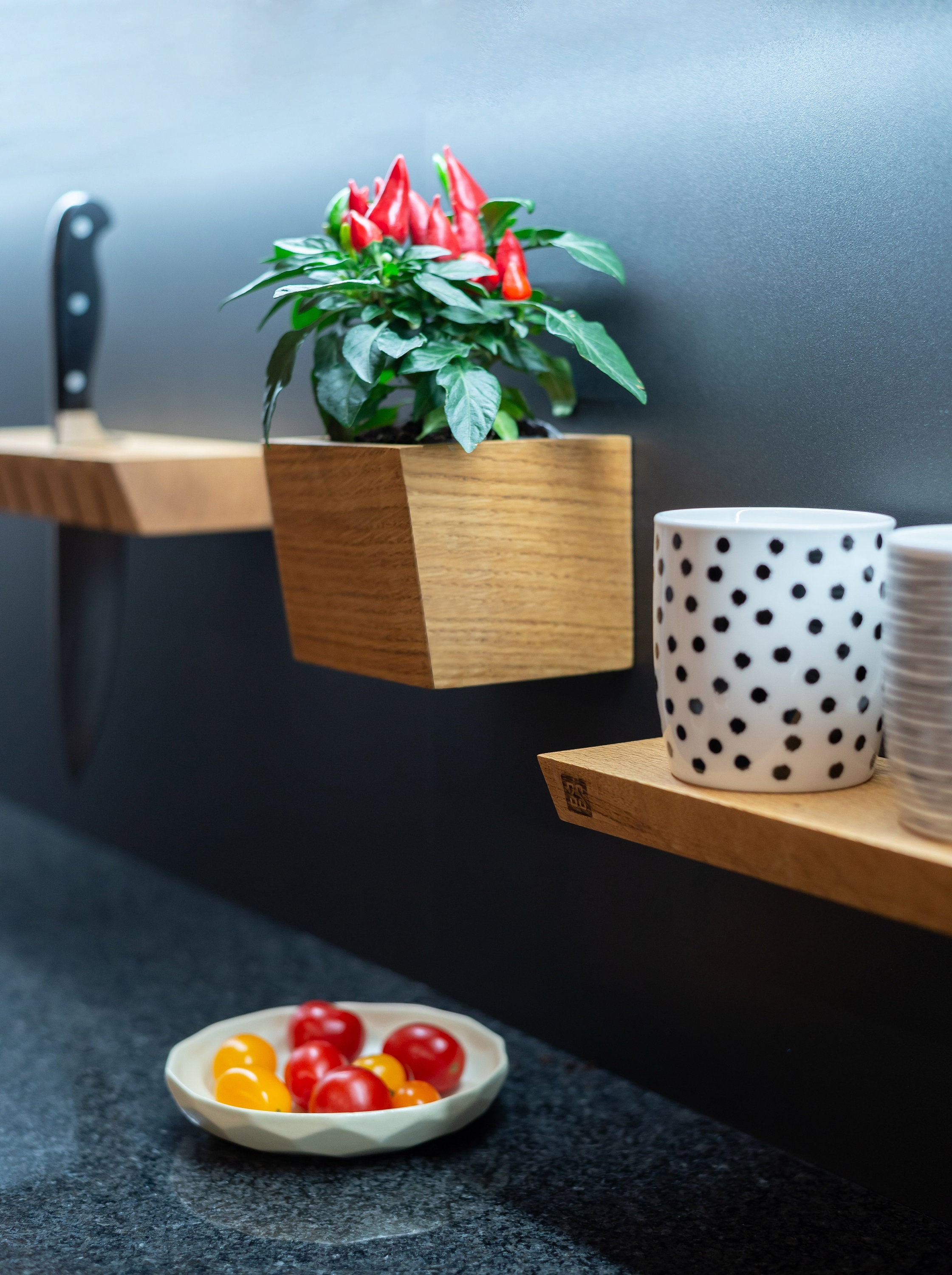 MAGNETIC Wooden Planter Oblique Magnetic Flower Pot for Wall | Etsy