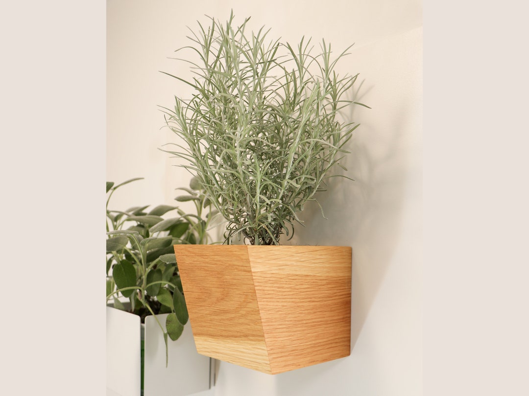 MAGNETIC Wooden Planter Oblique | Magnetic Flower Pot for Wall Mounted ...