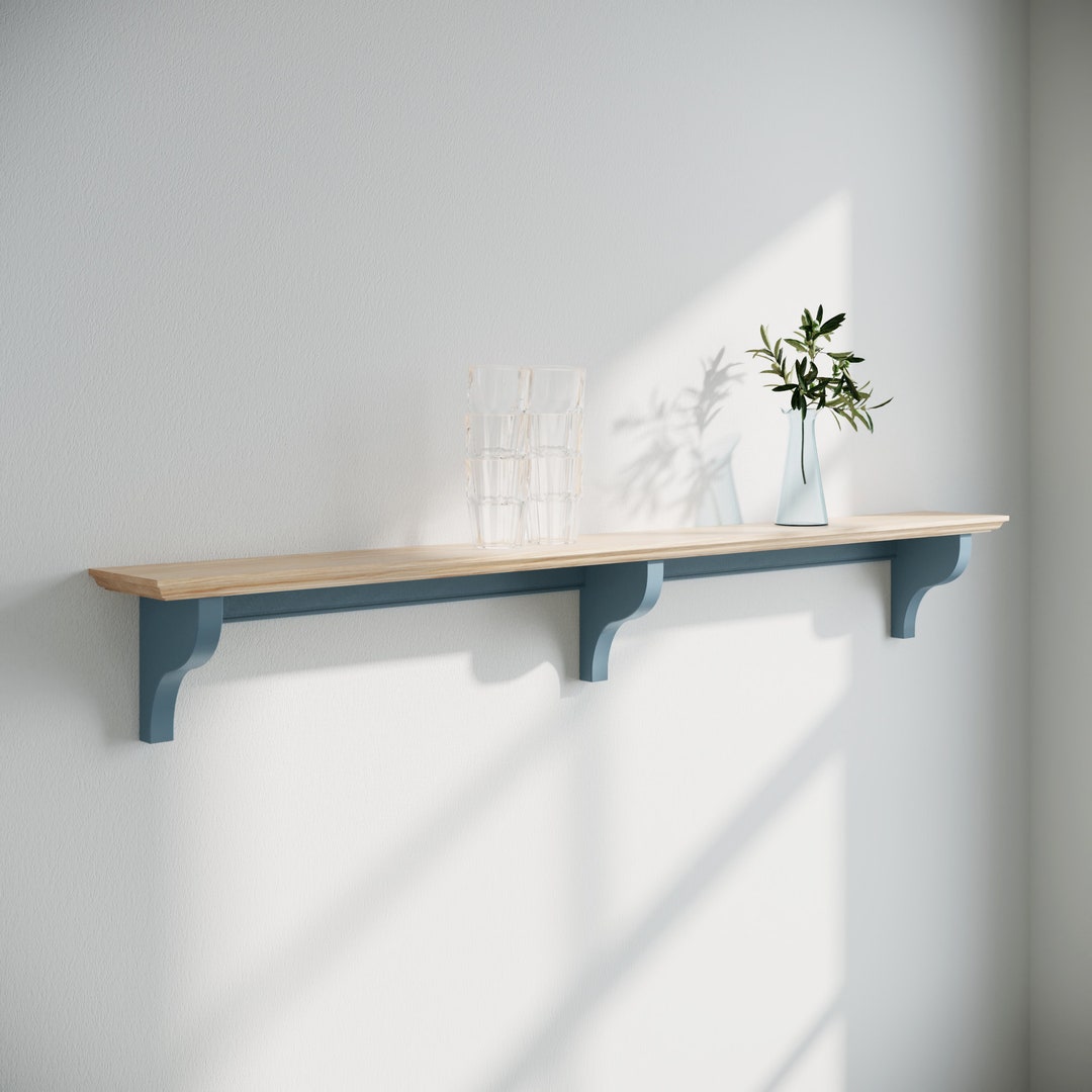 Shaker Shelf Oak Top Farrow & Ball Stiffkey Blue 13cm Deep - Etsy UK