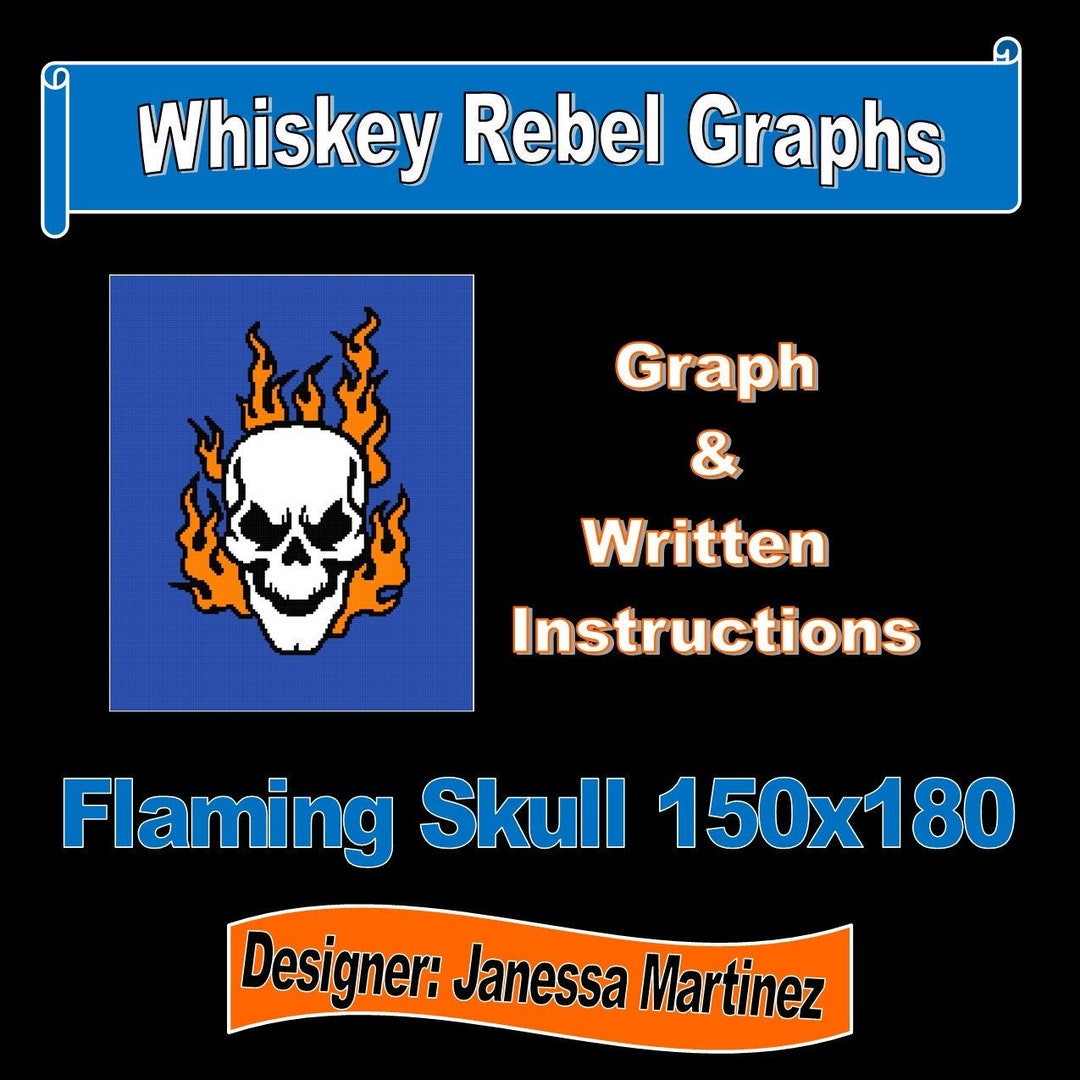 Flaming Skull Graphghan Chart and Written Instructions - Etsy