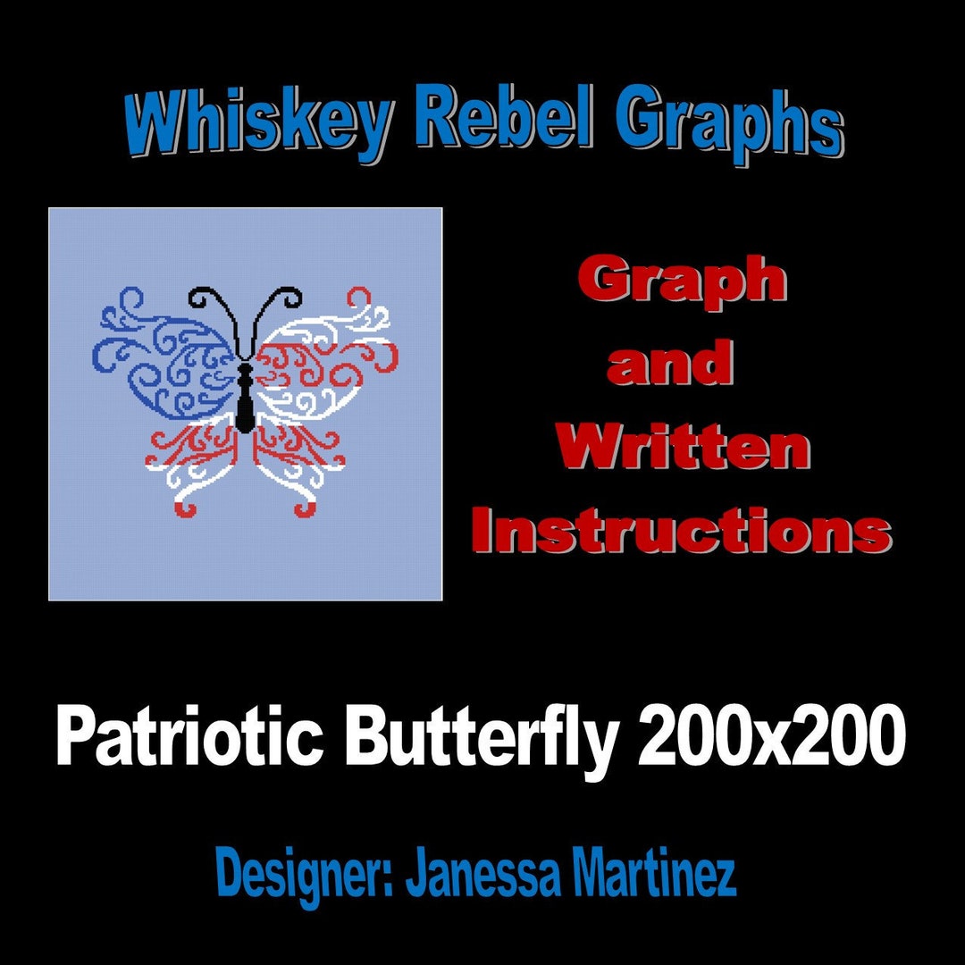 Patriotic Butterfly Graphghan Chart and Written Instructions - Etsy