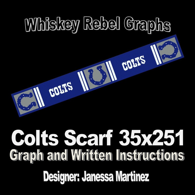 Colts Scarf Chart and Written Instructions - Etsy