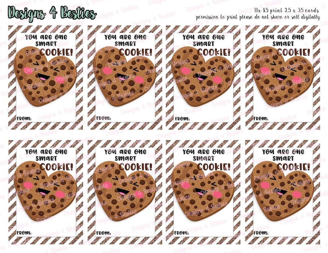 All Cookies Cute Food Sayings Printable Valentine's Day Cards- Digital ...