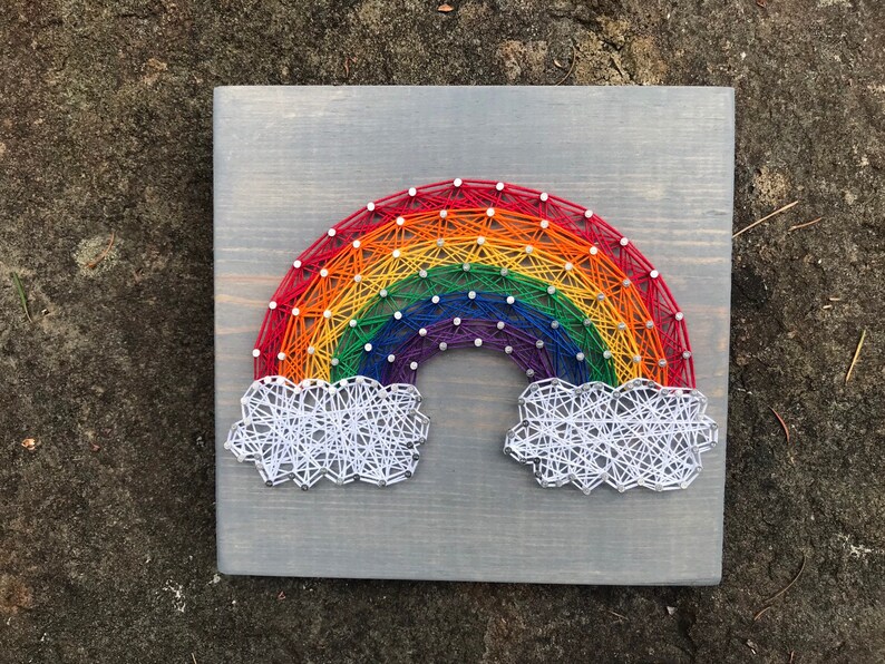 MADE TO ORDER Mini Rainbow String Art | Etsy
