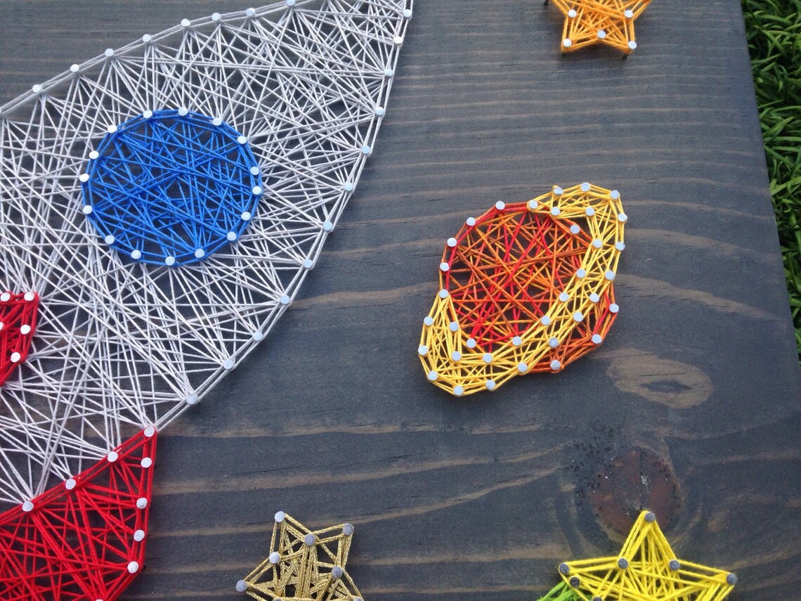 MADE TO ORDER Outer Space Rocketship String Art - Etsy